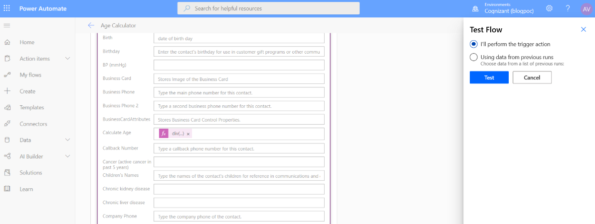 Calculate Age using Power Automate – Building Solutions – Avinash Verma